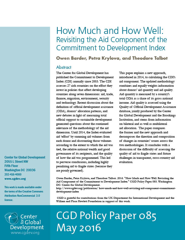 How Much and How Well: Revisiting the Aid Component of the Commitment to Development Index ...