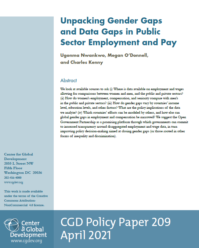 Unpacking Gender Gaps and Data Gaps in Public Sector Employment and Pay ...