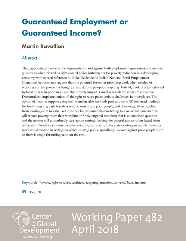 Guaranteed Employment or Guaranteed Income? - Working Paper 482 ...