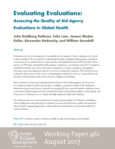 Evaluating Evaluations: Assessing the Quality of Aid Agency Evaluations ...