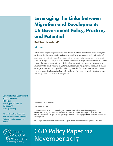 Leveraging the Links between Migration and Development: US Government ...