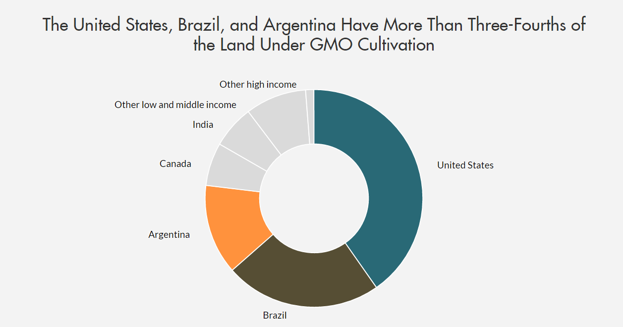 Share of Global Area under GMO Cultivation (by country) | Center For ...