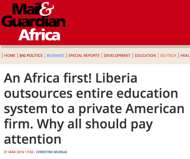 “Trying Small”: Liberia’s Bold Education Experiment | Center For Global ...